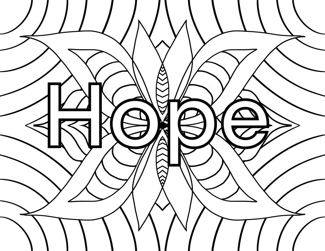 Hope Coloring Page - Etsy