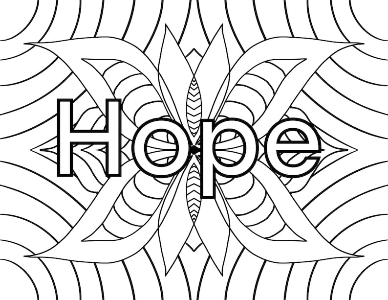 Hope Coloring Page - Etsy