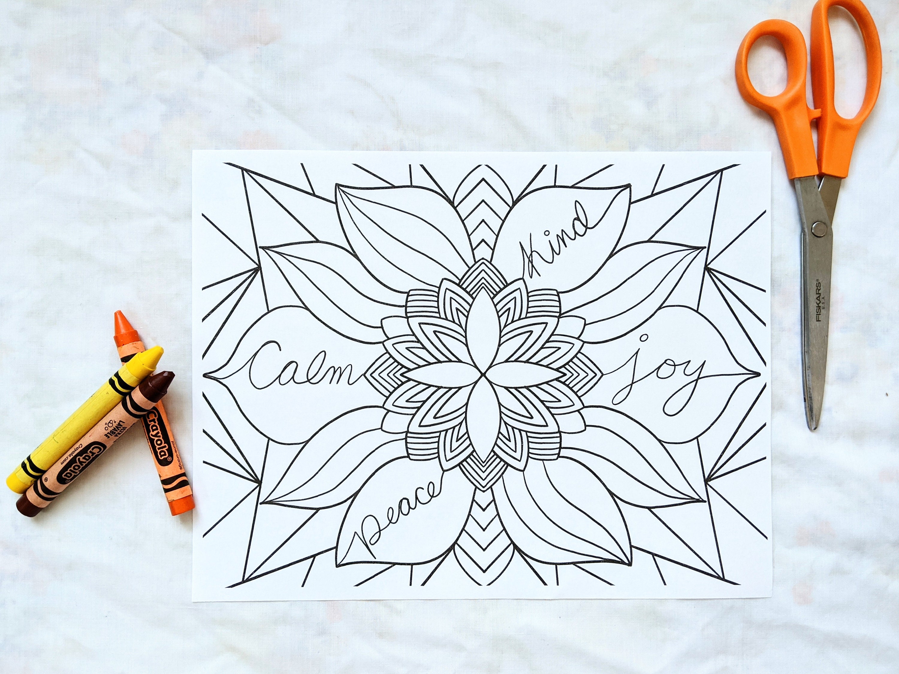 Calm Flower Coloring Page - Etsy
