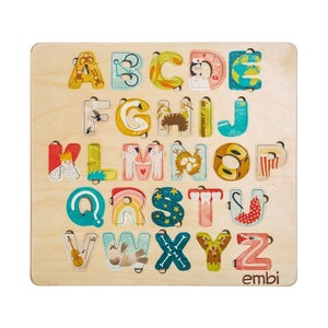 Toddler Preschool Alphabet Puzzle, Colorful Learning Toy, Montessori ...