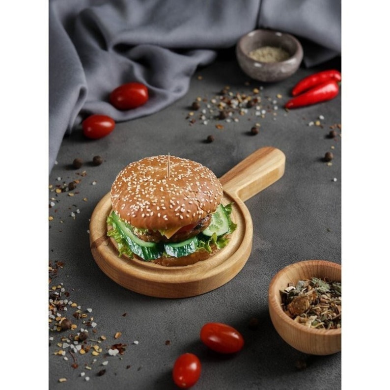 Burger Coaster Customizable Custom Steak Plate BBQ Serving - Etsy