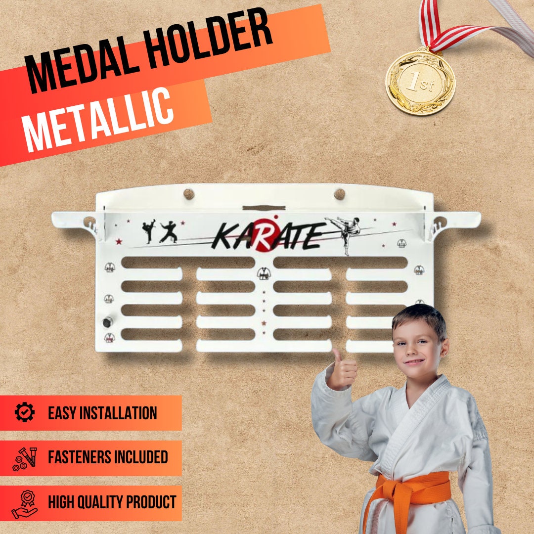 Custom Metal Karate Ribbon Holder, Customizable Karate Award Display ...