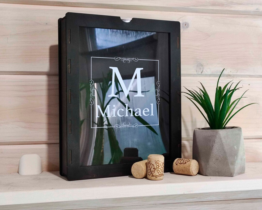 Monogram Wine Cork Holder Fathers Day Gift Personalized Wine Cork ...