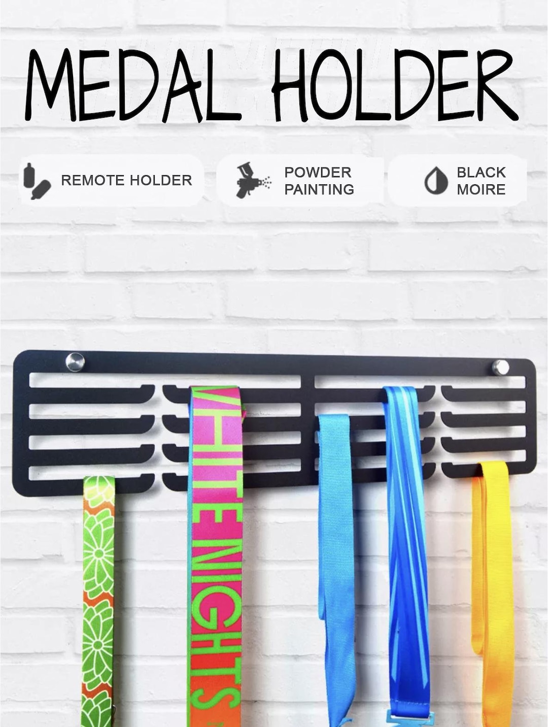 Sports Medal Hanger, Wall Mounted Medal Display, Race Award Rack, Running Medal Organizer, Metal ...