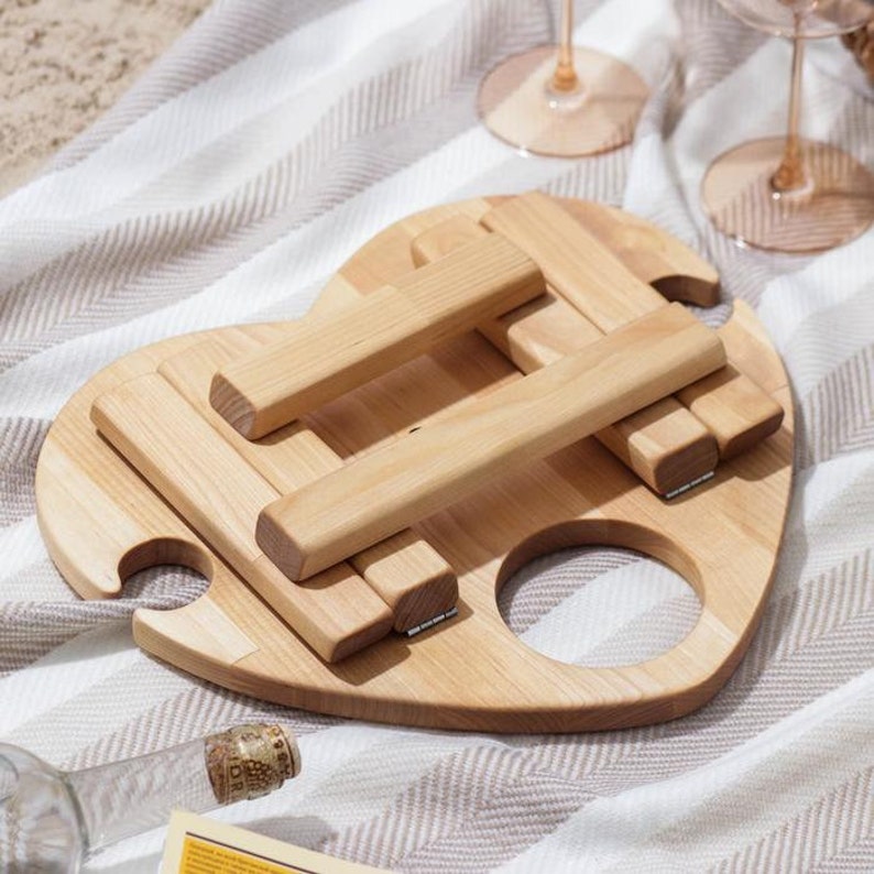 Honeymoon Gifts for Couple, Portable Wine Picnic Table, Unique Wedding ...