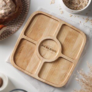 Custom Wooden Divided Platter, Personalized Timber Partitioned Serving ...
