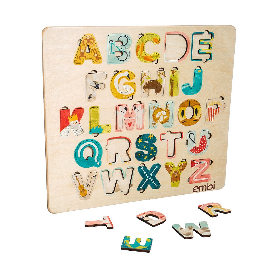 Toddler Preschool Alphabet Puzzle, Colorful Learning Toy, Montessori ...