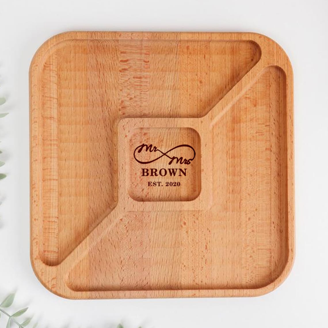 Square Charcuterie Board Personalized, Custom Snack Plate With ...