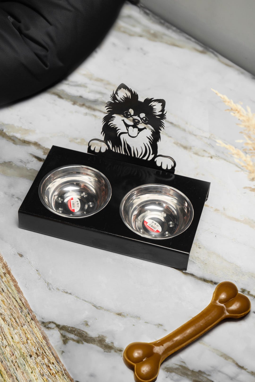 Personalized Pomeranian Spitz Feeder, Dog Breed Specific Feeder, Metal ...
