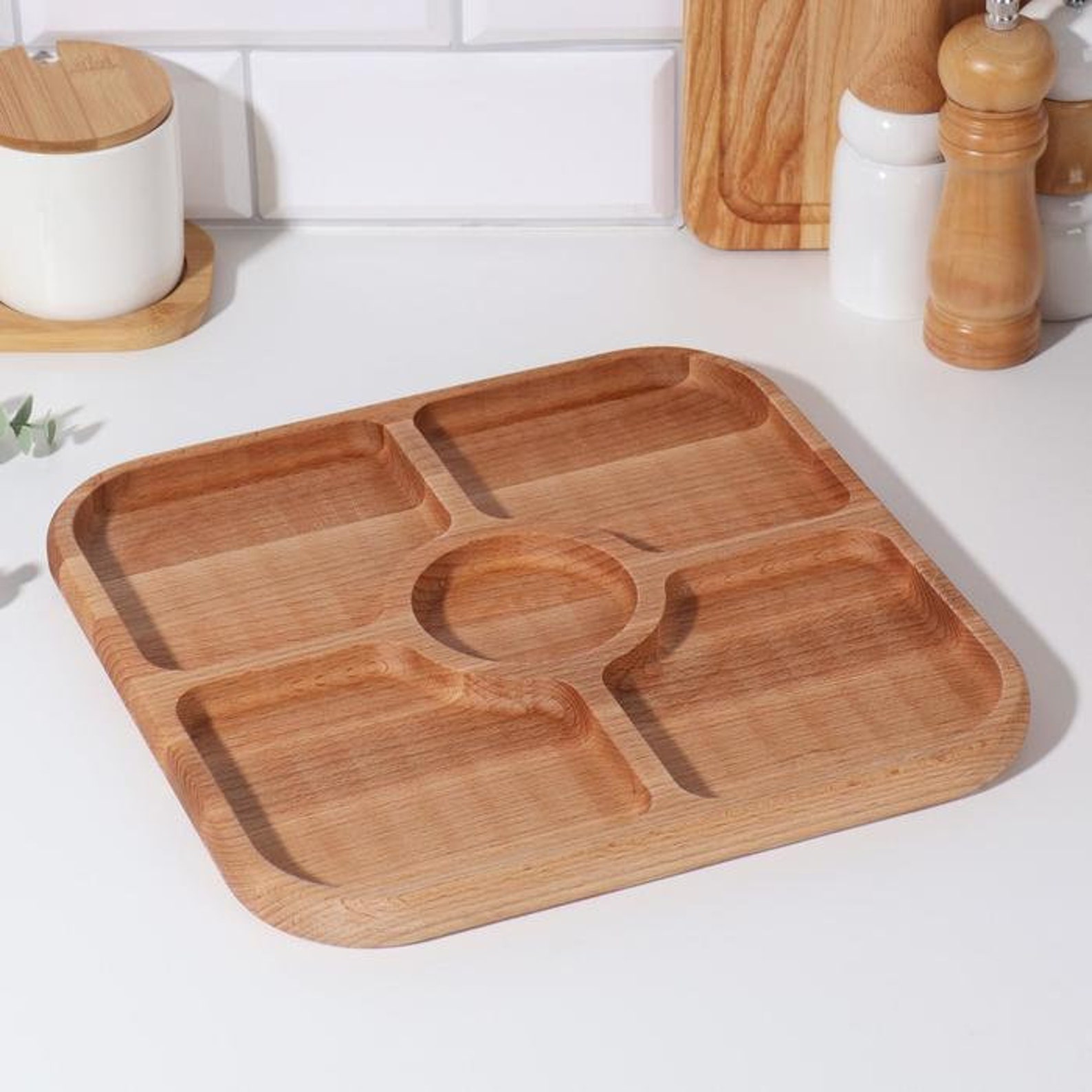 Custom Square Snack Plate, Appetizer Board, Wood Serving Platter With ...