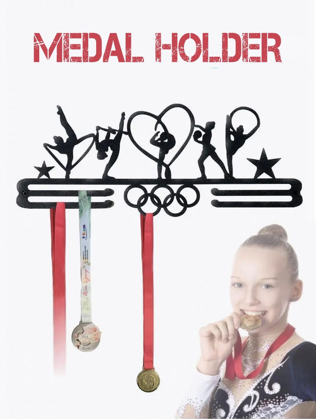 Gymnast Medal Display Rack, Gymnastics Medal Holder, Metal Award Holder ...
