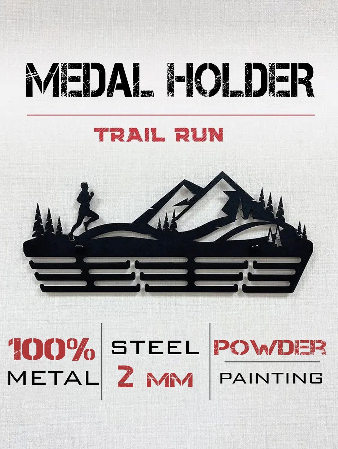 Trail Runner Medal Holder, Marathon Running Medal Hanger, Medal Display ...