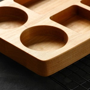 Snack Sectional Plate, Wooden Divided Dish, Serving Compartment Platter ...