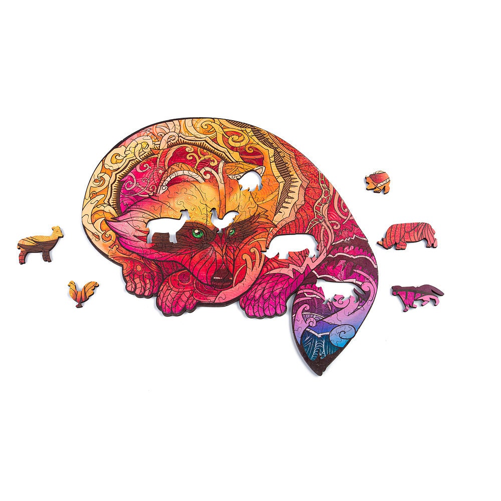 Raccoon Puzzle Wooden Jigsaw Puzzle for Kids and Adults - Etsy