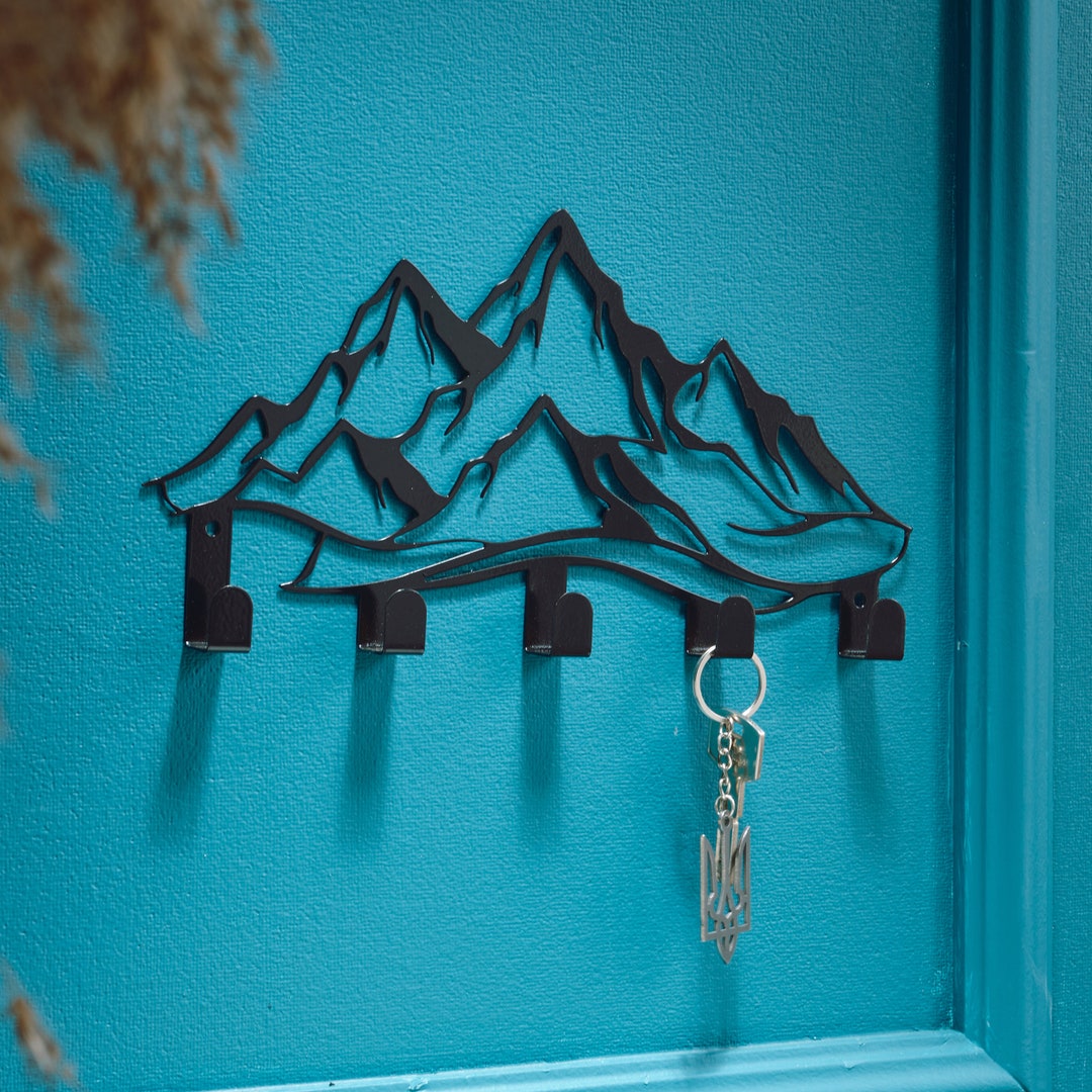 Black Mountains Hiking Key Holder, Wall Mount Key Organizer, Entryway ...