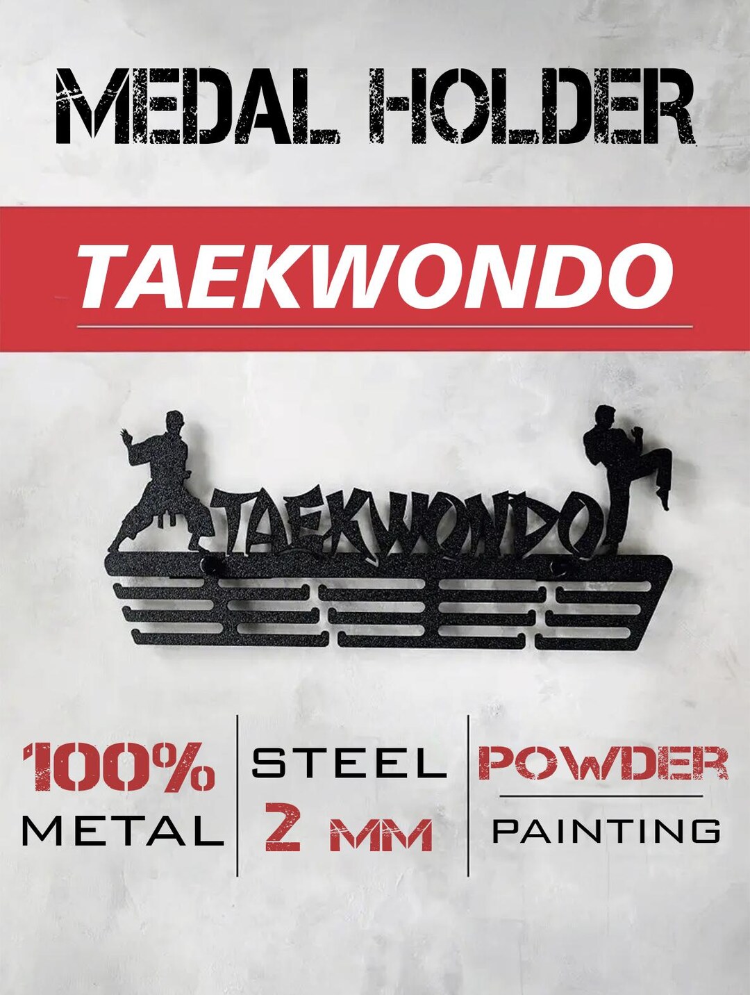 Taekwondo Medal Display, Martial Arts Medal Rack, Metal Award Holder ...