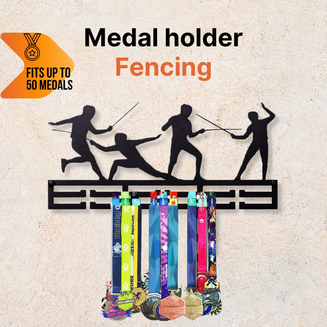 Fencing Player Medal Holder, Fencing Lover Hanger Gift, Medal Display ...