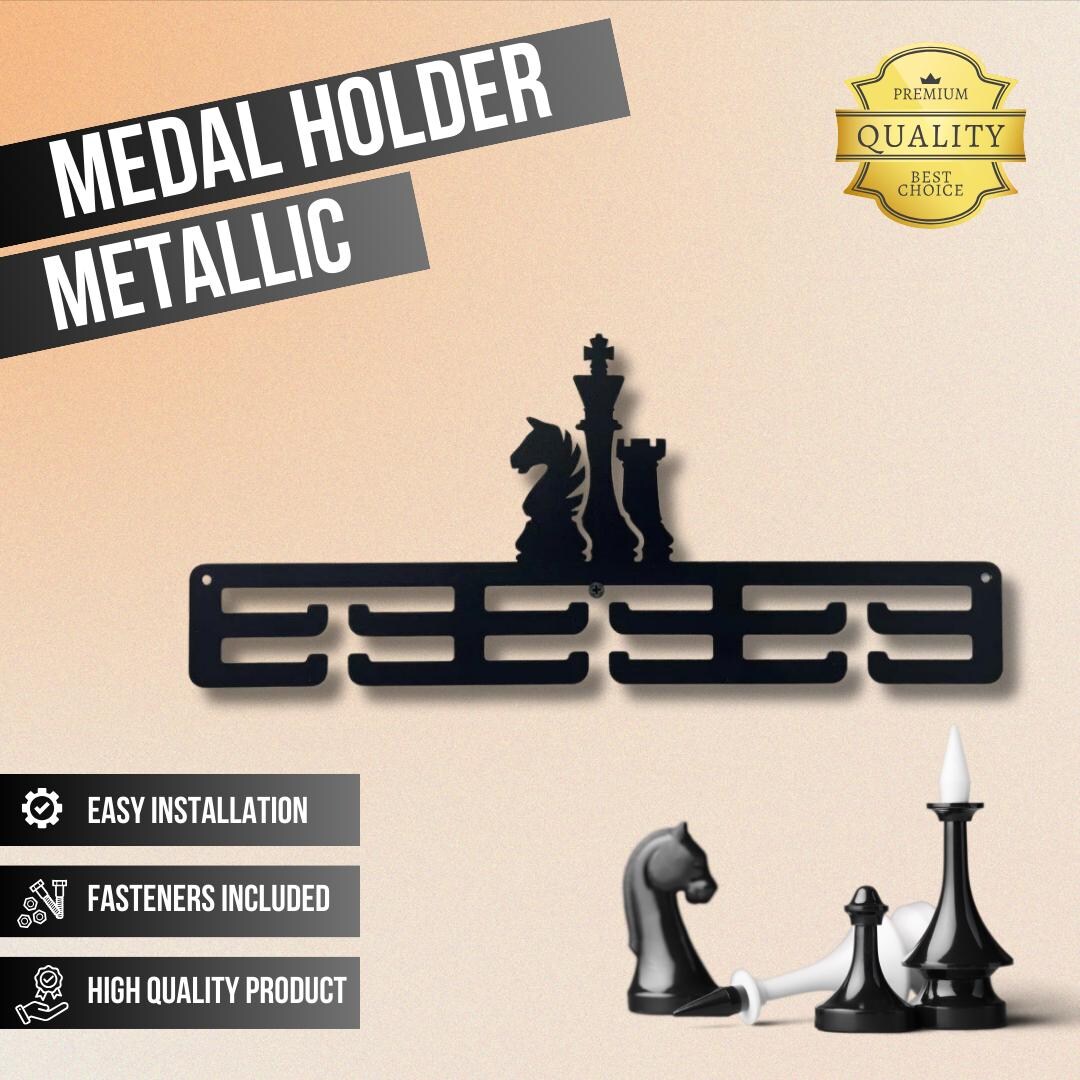 Chess Trophy and Medal Display, Metal Medal Holder for Chess Players ...