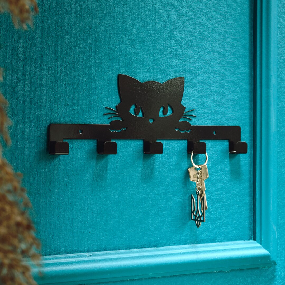 Modern Cat Key Hanger, Metal Wall Storage, Wardrobe Accessories ...