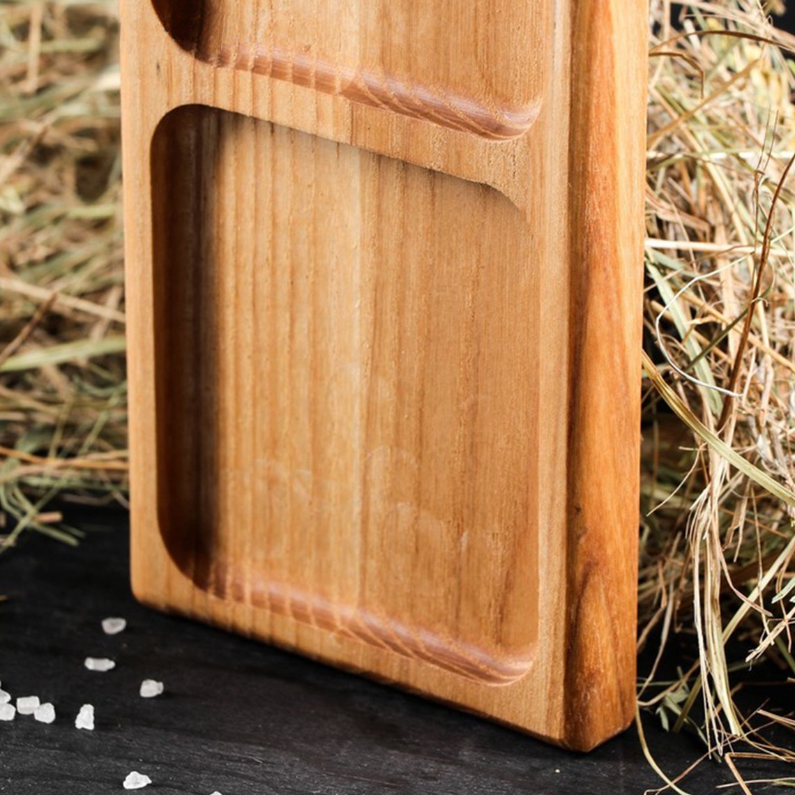 Wooden Snack Plate Rectangular Divided Platter Decorative - Etsy