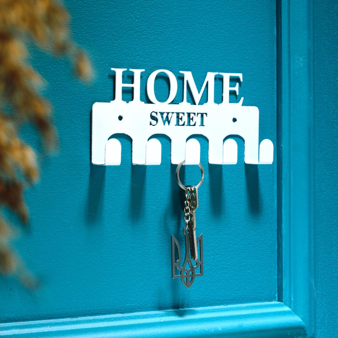 Metal Sweet Home Key Holder, Wall Key Hook, Wall Decoration, Entryway ...