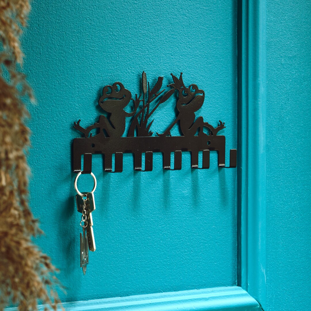 Cute Frog Key Rack, Metal Wall Decoration, Wall Mounted Rack, Swamp ...