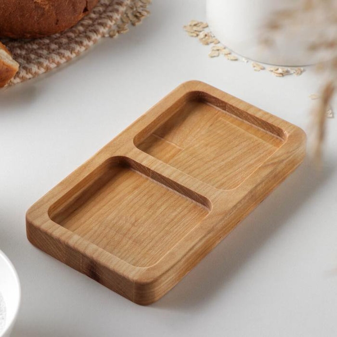 Small Personalized Wooden Divided Snack Plate Rectangular - Etsy