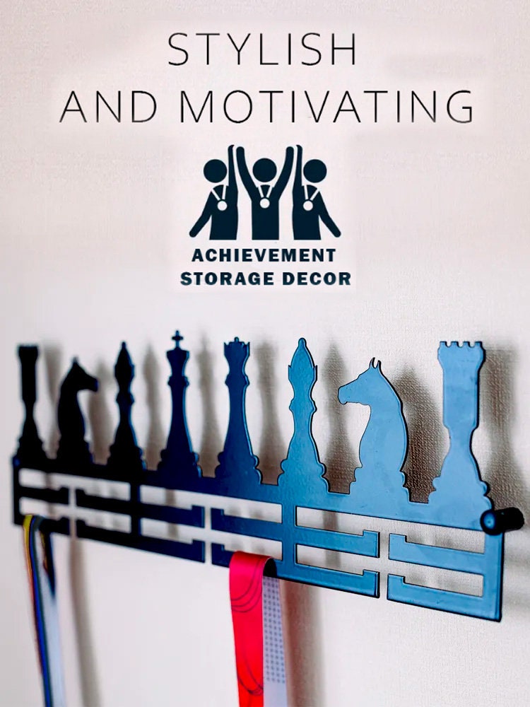 Trophy Medal Rack for Chess Players, Wall Mount Display, Sports Award ...