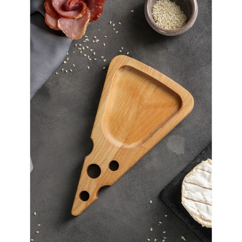 Wooden Serving Plate With Engraving, Custom Triangular Cheese Platter ...