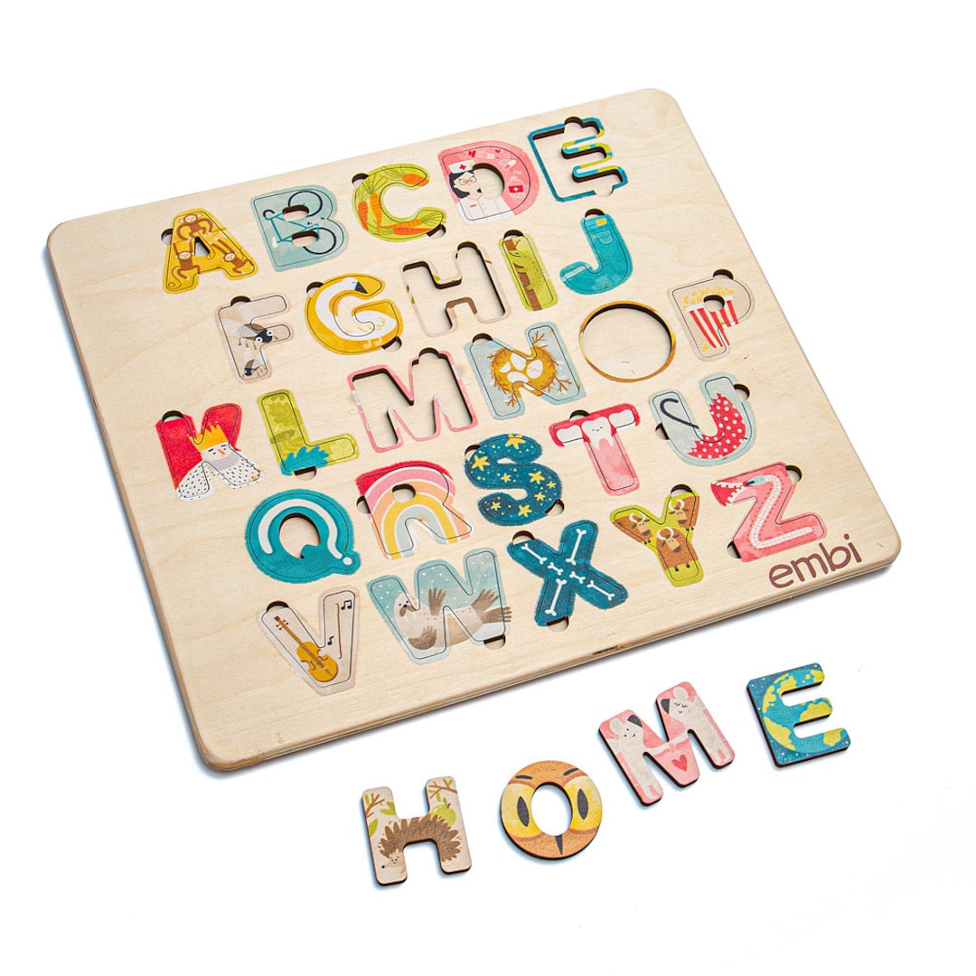 Toddler Preschool Alphabet Puzzle, Colorful Learning Toy, Montessori ...
