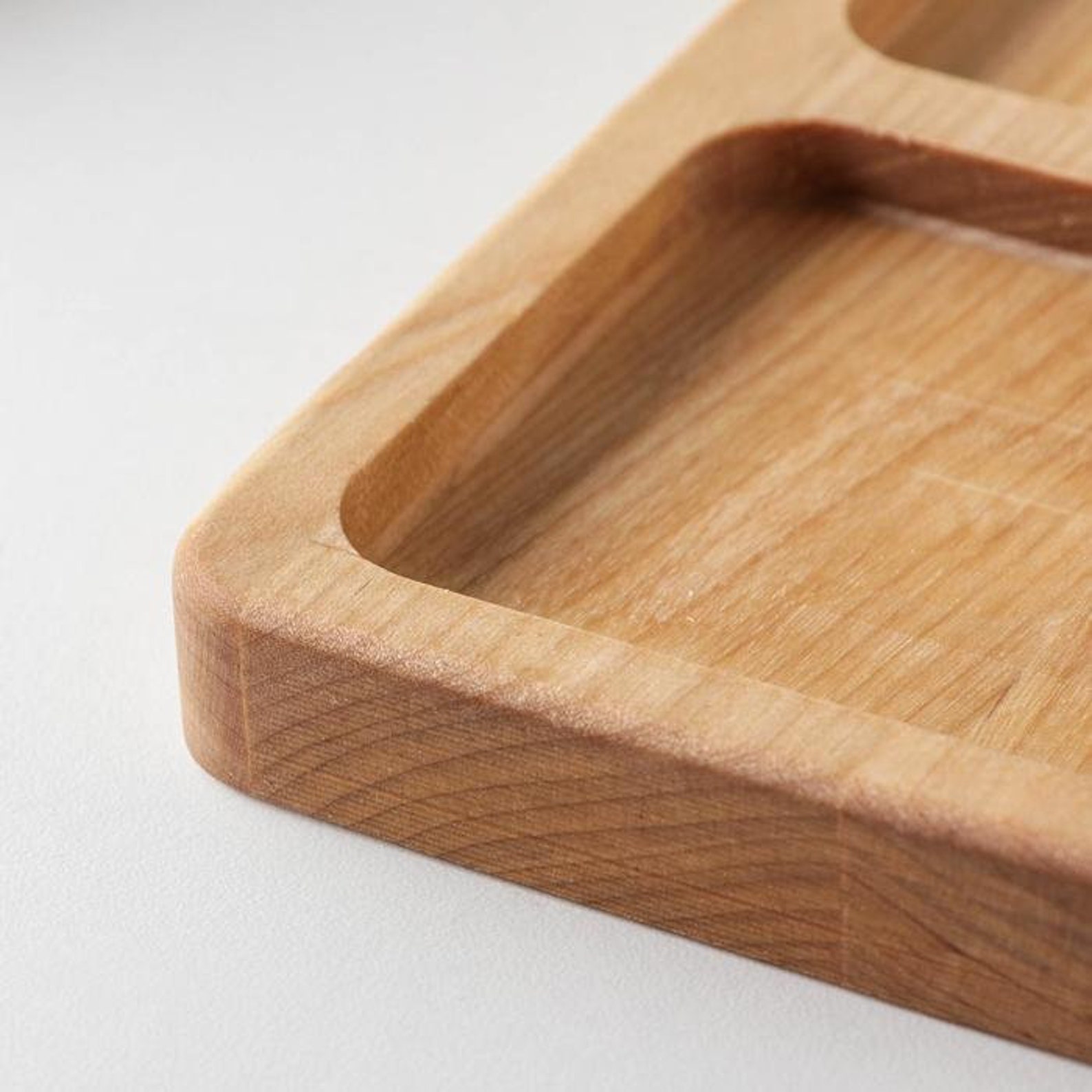 Small Personalized Wooden Divided Snack Plate, Rectangular Serving ...