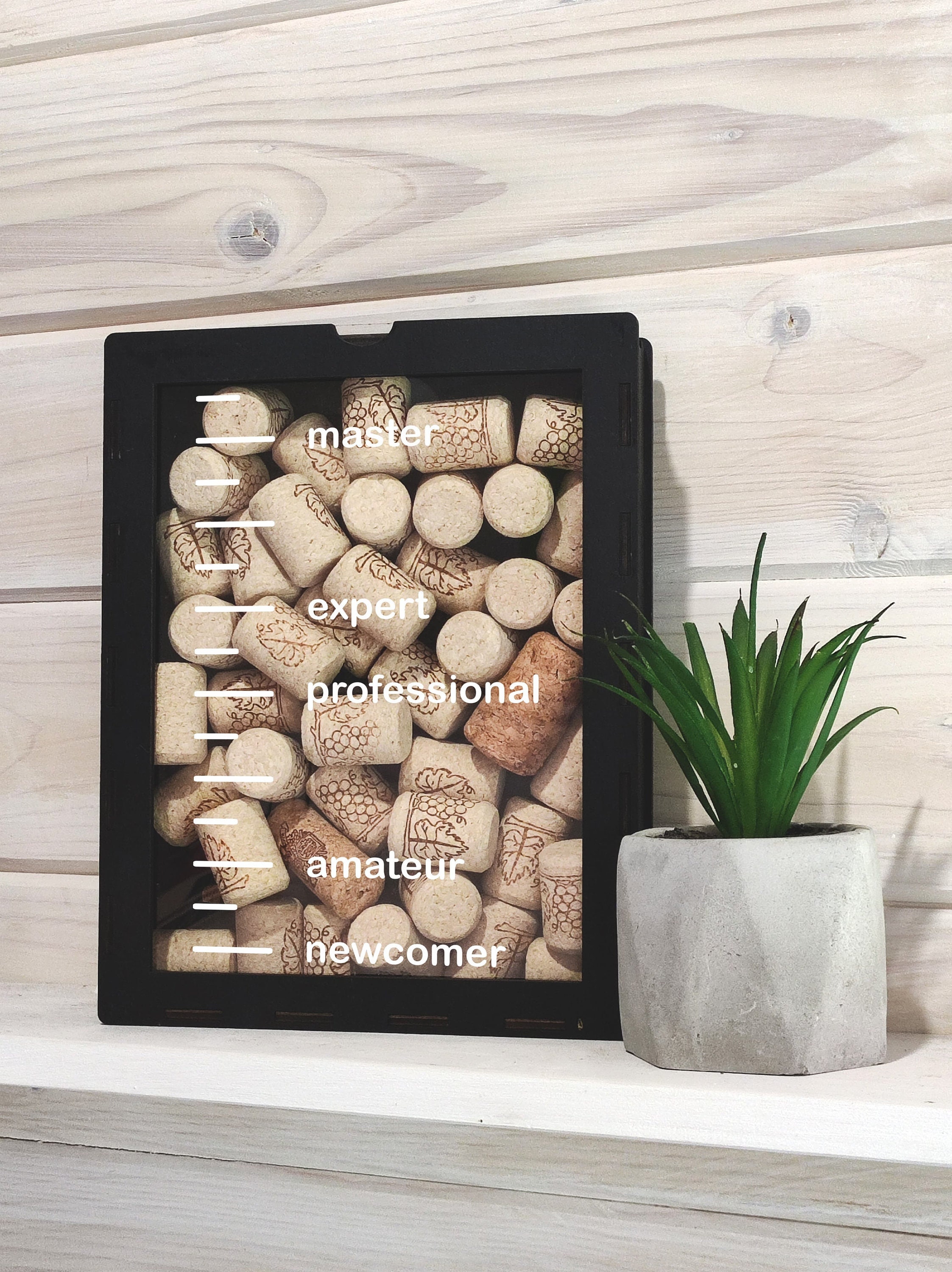 Wine Cork Display Frame, Shadow Box for Corks, Piggy Bank for Wine Cork ...