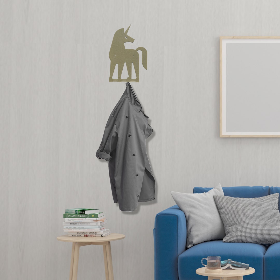 Unicorn Wall Hanger Hooks, Metal Decorative Hooks, Kids Bedroom ...