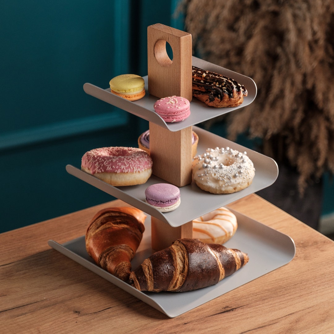 Silver Metal 3-tier Kitchen Shelving Rack for Food, Metal Plate for ...