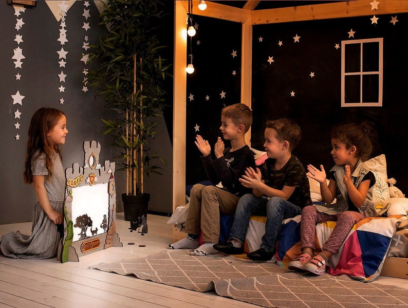 Shadow Puppet Theater Set, Storytelling Toy for Kids, Fairy Tale Role ...