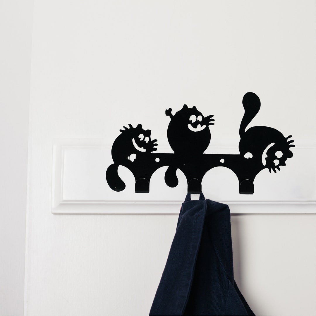 Cute Cat Key Rack for Wall, Metal Key Hook Organizer, Housewarming Gift ...