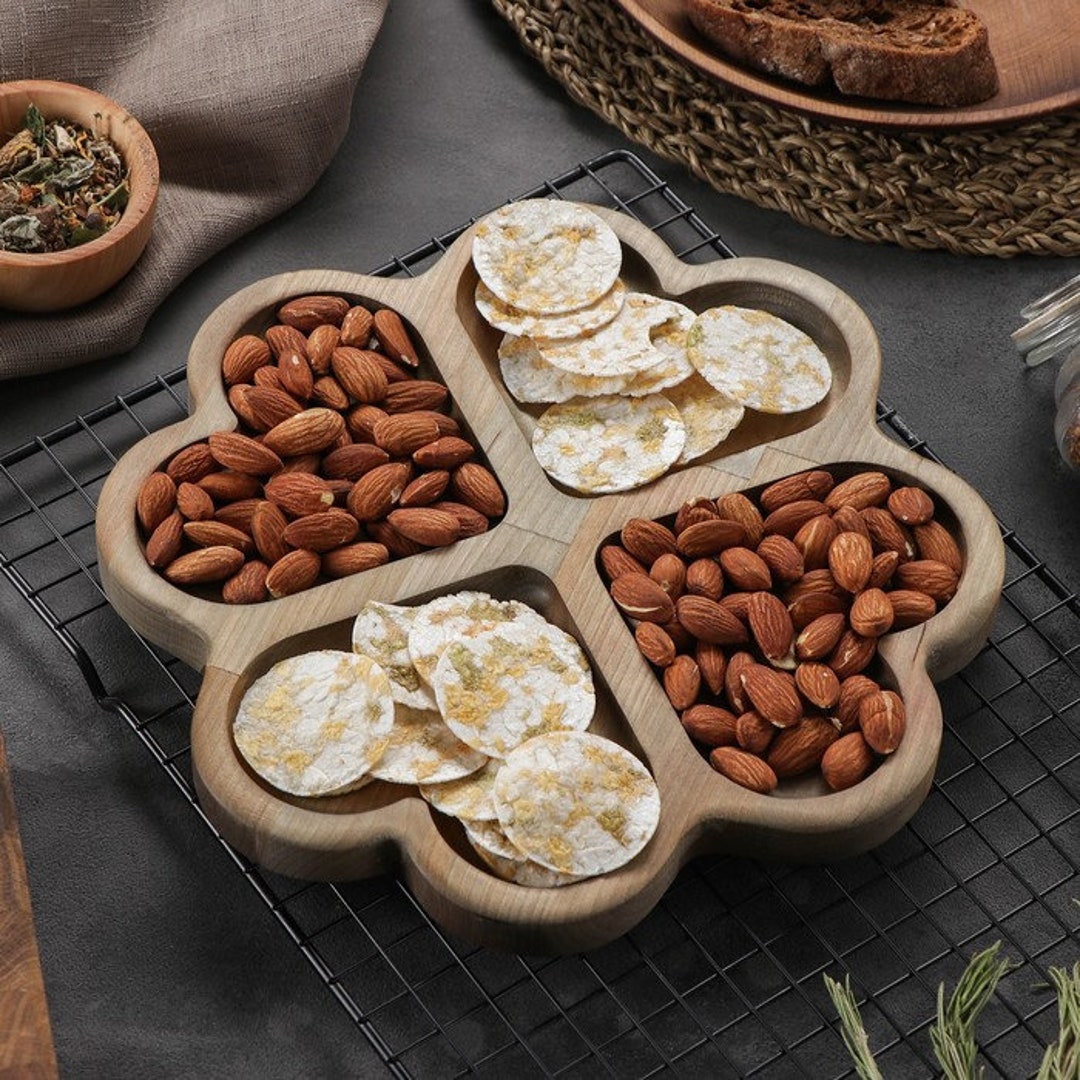 Breakfast Tray Bed, Wood Plate With Sections, Breakfast Platter ...