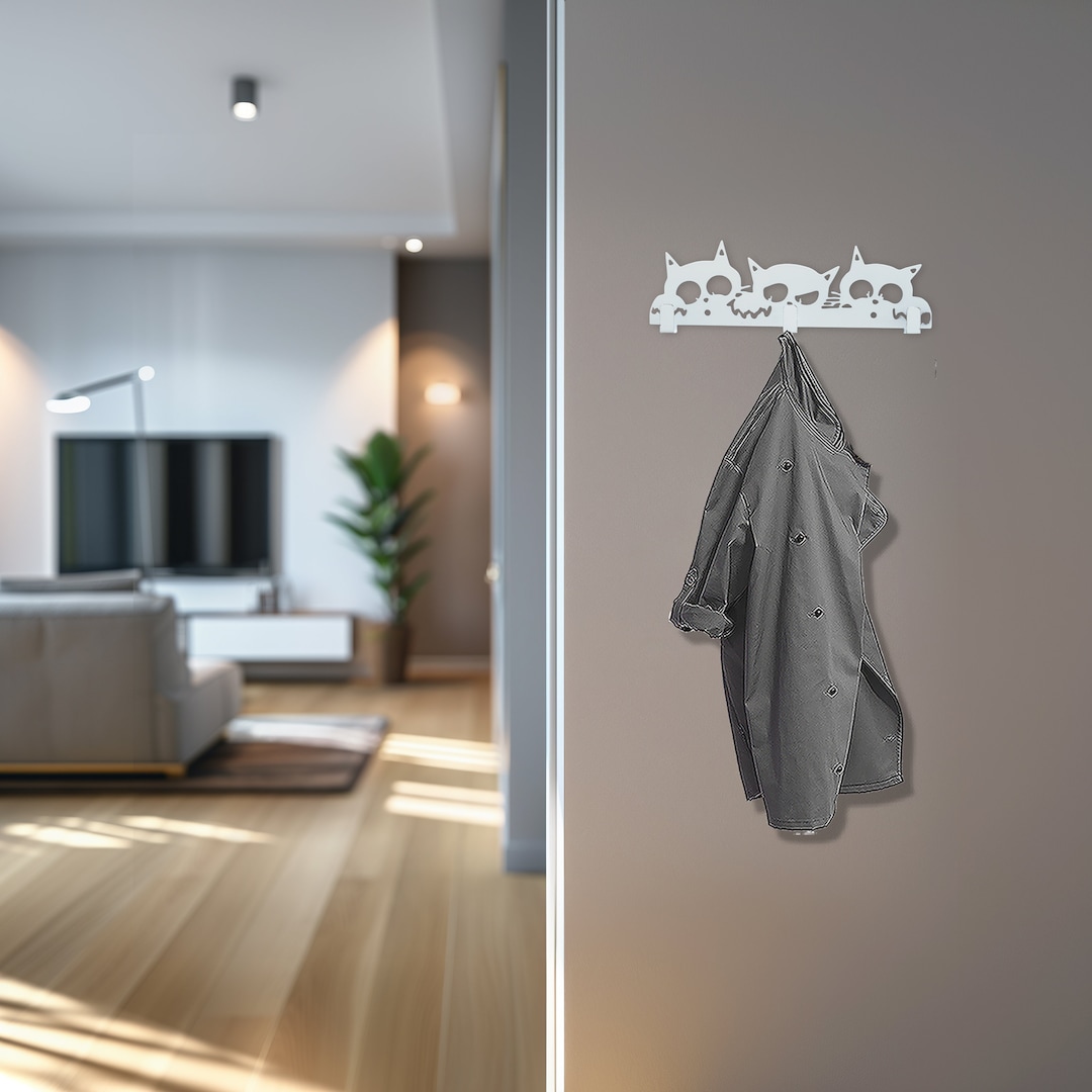 Cat Theme Key Holder, Metal Cats Wall Hook, Key Hanger, Cute Cat Decor ...