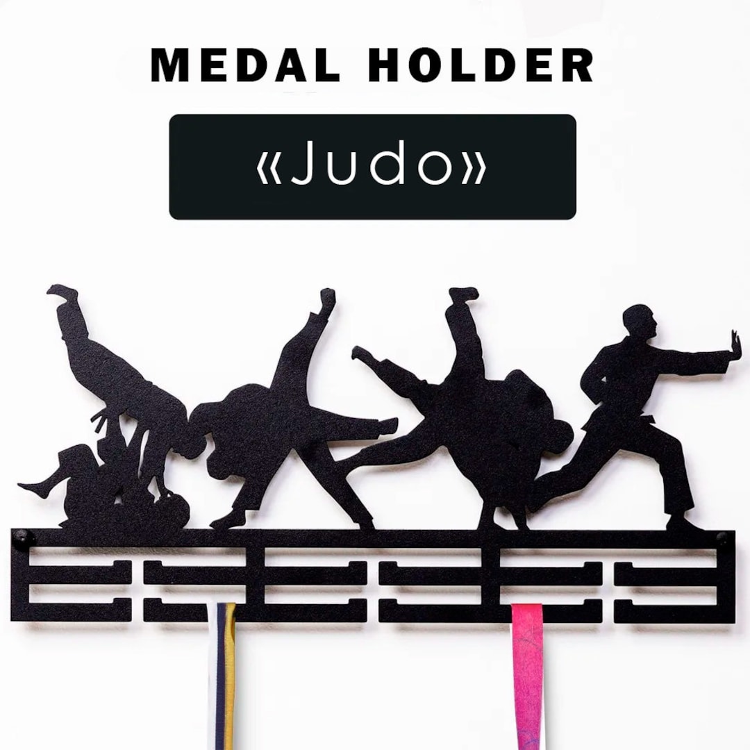 Judo Medal Holder, Wall Mounted Display Rack, Martial Arts Medal ...