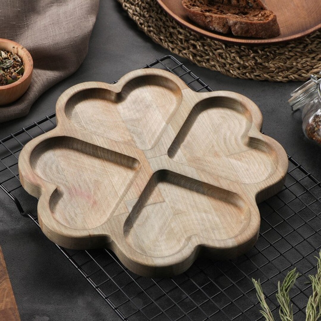 Breakfast Tray Bed, Wood Plate With Sections, Breakfast Platter ...