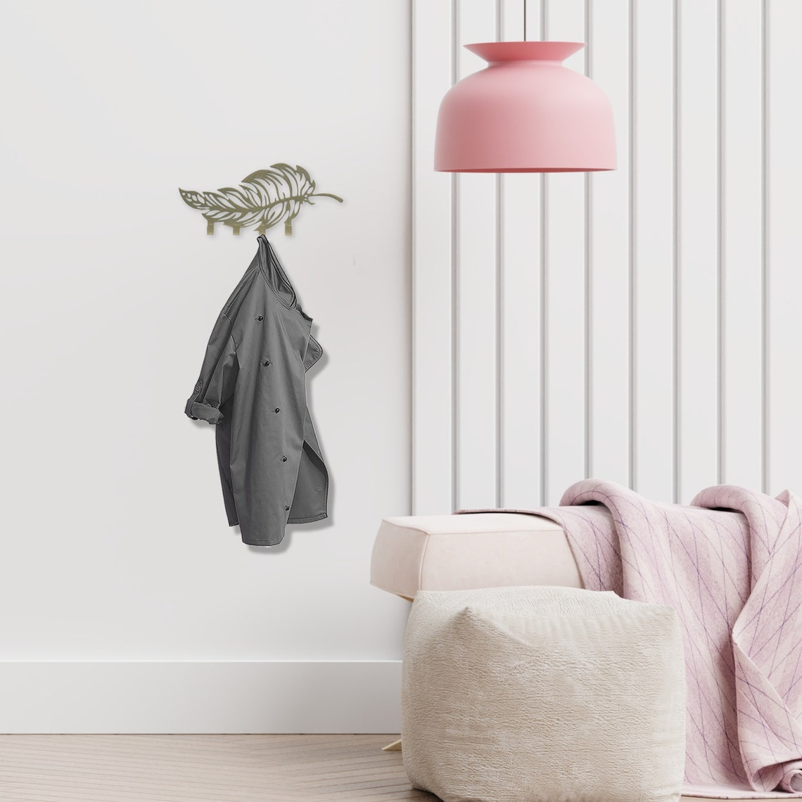 Feather Key Holder Wall Mount, Metal Key Rack With Hooks, Entryway Key ...