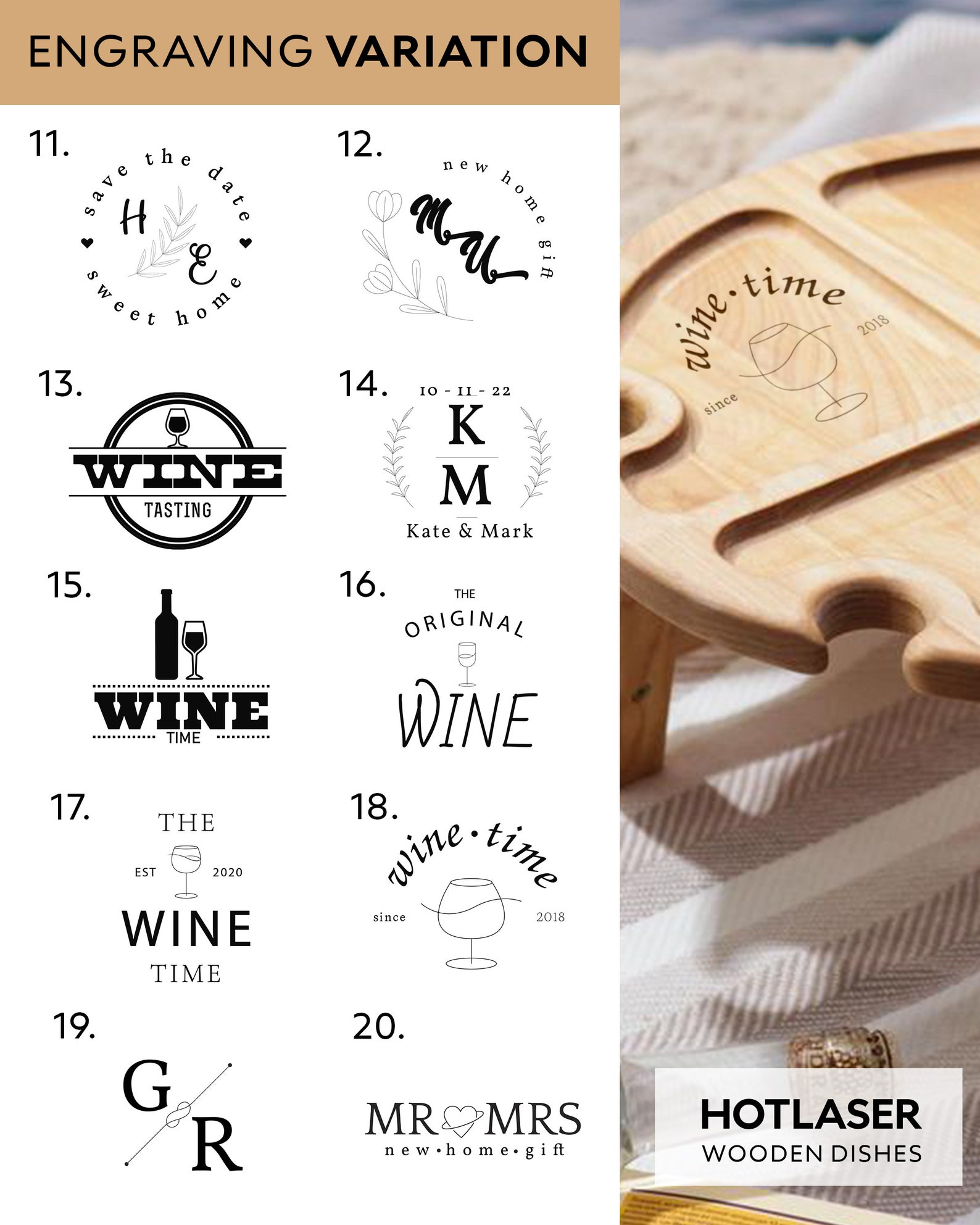 Wood Wine Picnic Table, Portable Folding Wine Table With Glass Holders ...