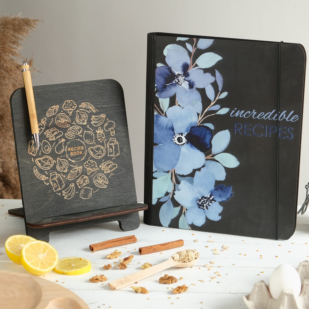 Floral Recipe Binder With Inserts Family Blank Recipe Book and Holder ...