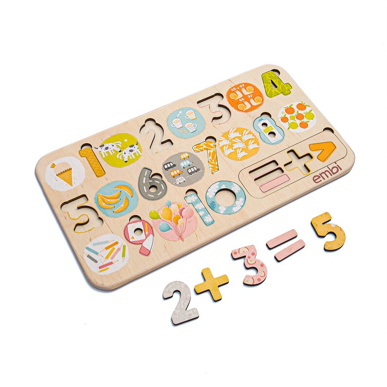 English Alphabet and Numbers Puzzles, Set of Wooden Montessory Puzzles ...