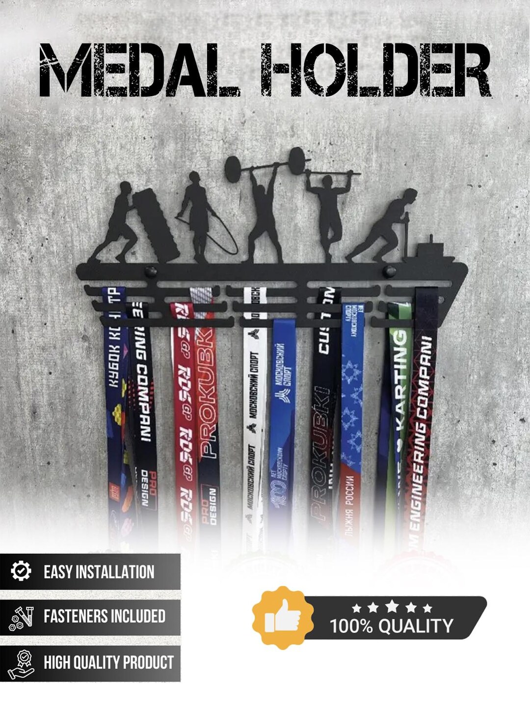 Athlete Medal Holder, Sport Medal Display, Weightlifting Medal Display ...