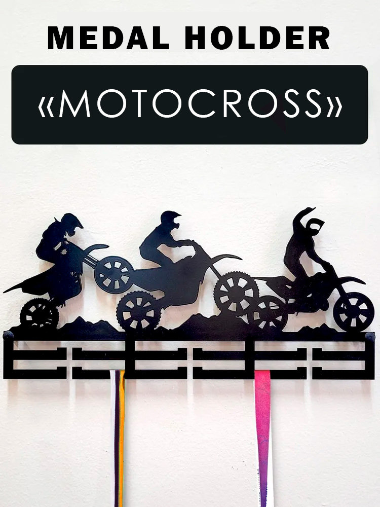 Custom Metal Motocross Rider Ribbon Holder, Customizable Motorcycle ...