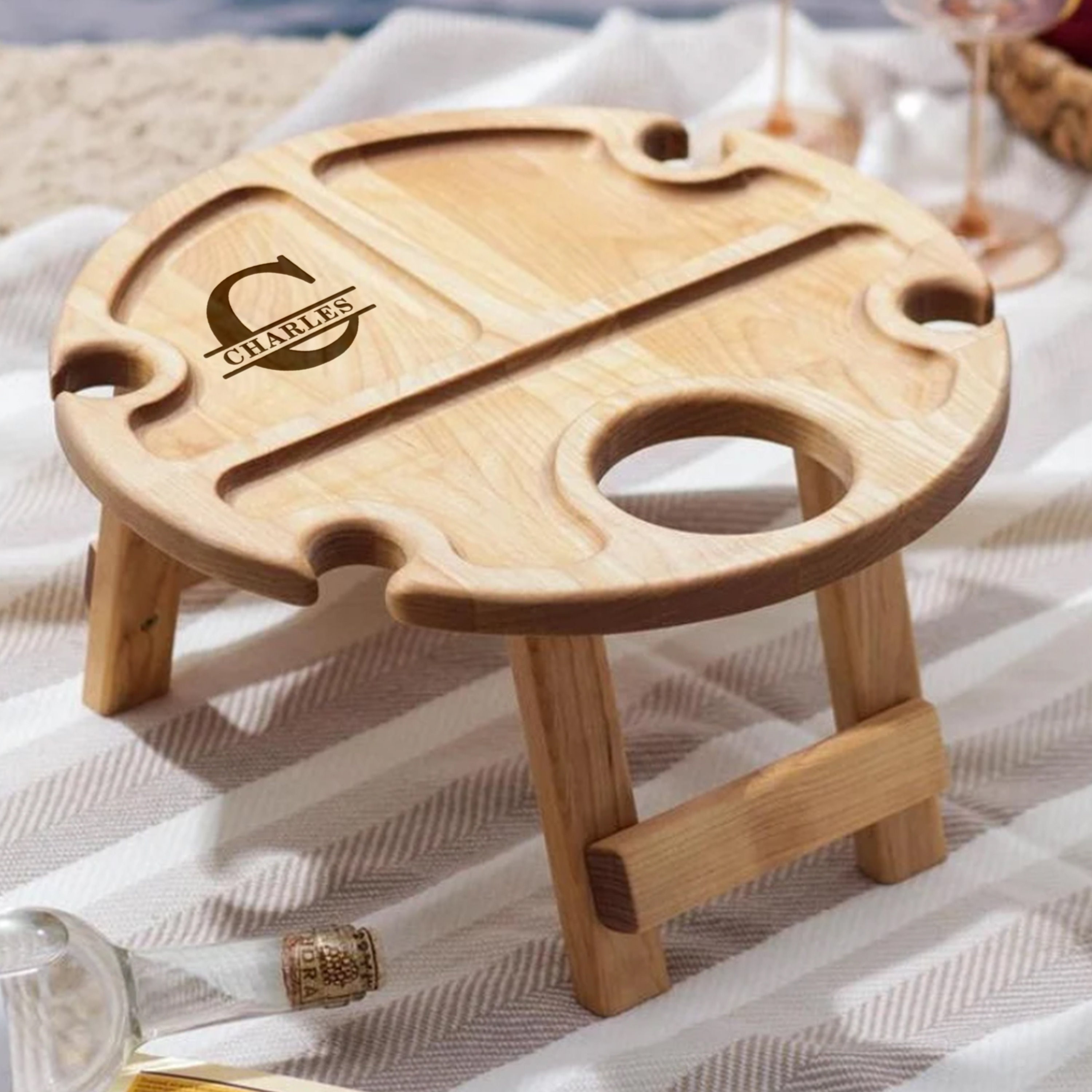 Custom Wine Table Wine Lover Gift Portable Wine Mini Picnic - Etsy