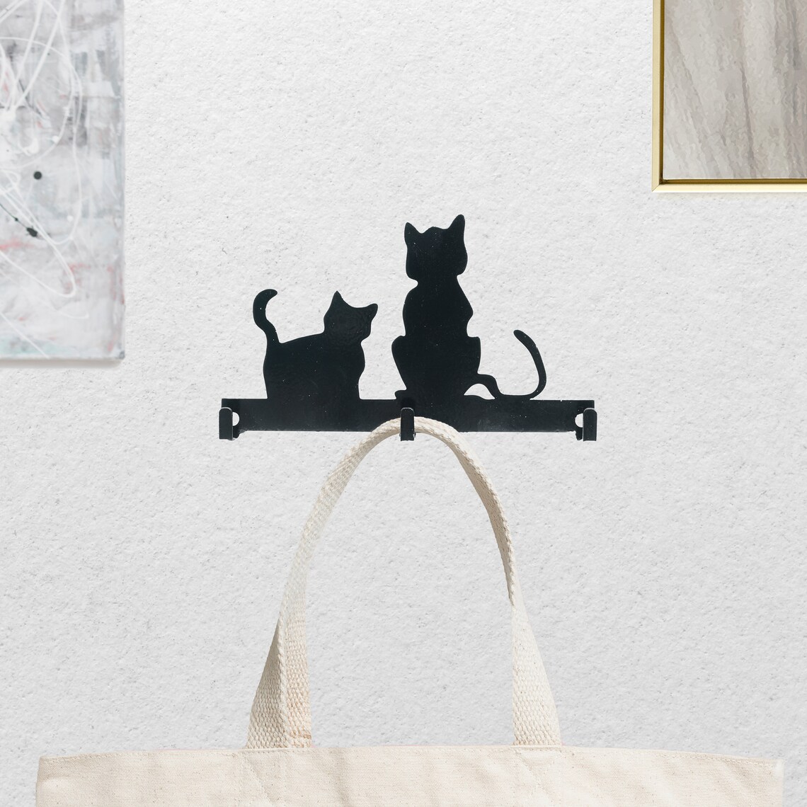 Cats Key Holder Wall Decoration, Custom Coat Rack, Wall Key Organizer ...