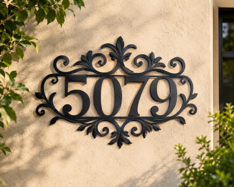 Custom Metal Address Sign, Modern House Numbers, Personalized Home ...