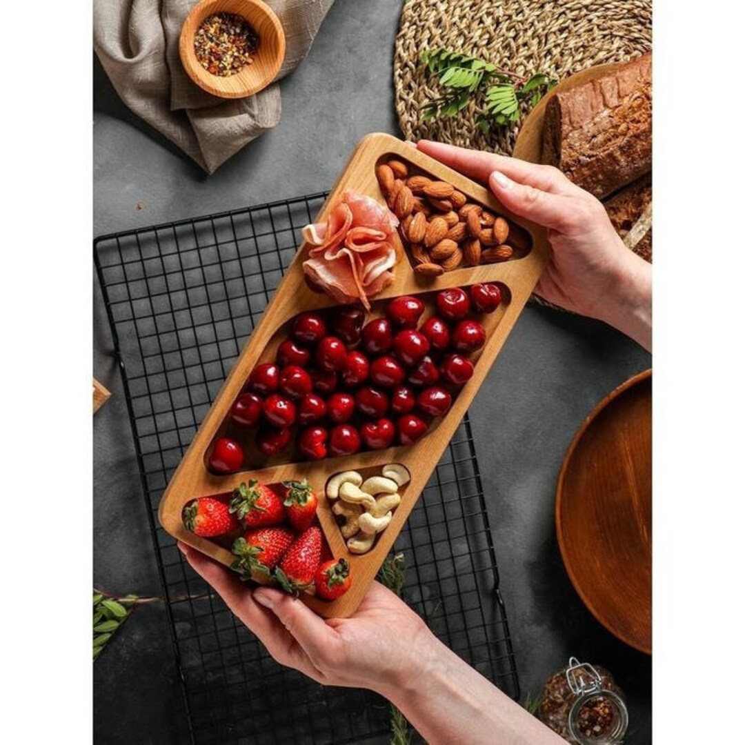 Wood Plate With Sections, Breakfast Platter, Serving Tray, Sections ...